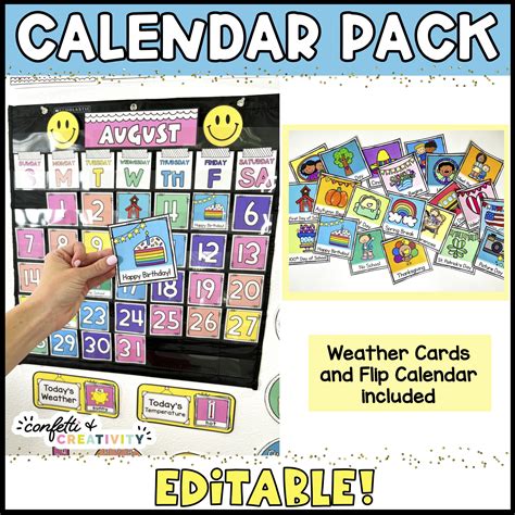 Bright And Simple Classroom Calendar Confetti And Creativity