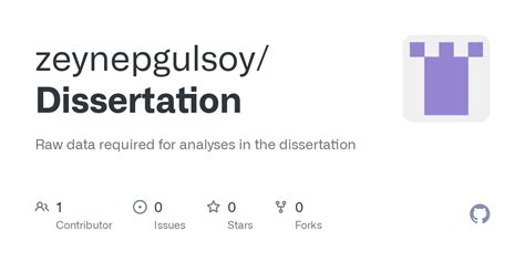 Github Zeynepgulsoydissertation Raw Data Required For Analyses In The Dissertation
