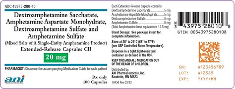 Dailymed Dextroamphetamine Saccharate Amphetamine Aspartate