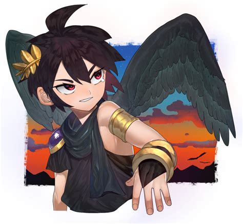 Safebooru 1boy Ahoge Angel Angel Wings Armlet Black Hair Black Wings