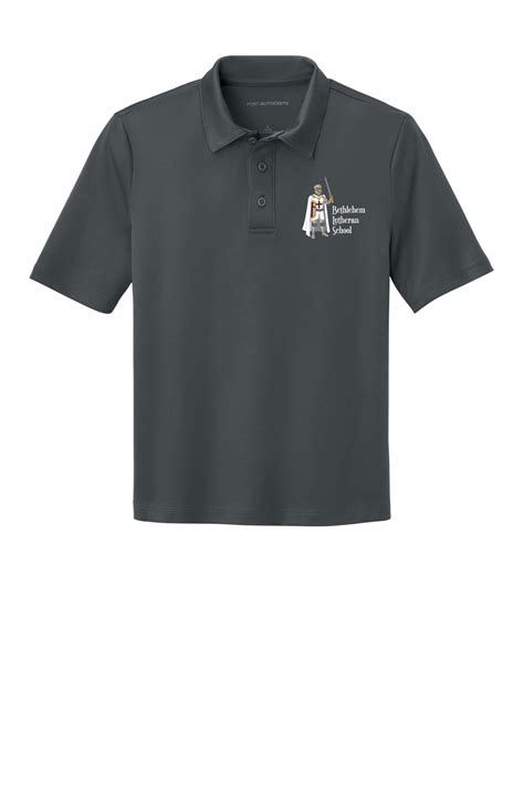 Port Authority Youth Silk Touch Performance Polo Silver Squirrel