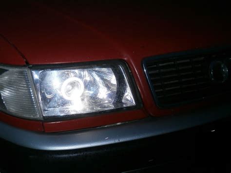 Прозрачные (гладкие) стекла фар из поликарбоната на Audi 100 в 45-м ...