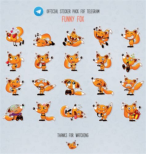 Sticker Set Ticky The Fox Behance