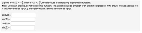 Solved Point If Cos T Where N Chegg Com