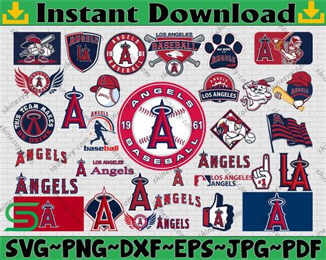 Bundle 31 Files Los Angeles Angels Baseball Team Svg Los Angeles Angels