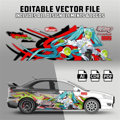Itasha Racing Miku 2022 Design Fits All Car Models Etsy