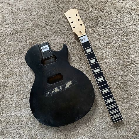 Black Lp Les Paul Style Guitar Body With Maple Neck Rosewood Reverb