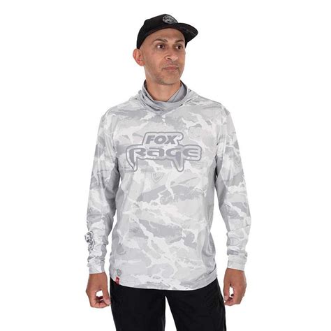 Sweat Homme Fox Rage Uv Hooded Light Camo Top Gris