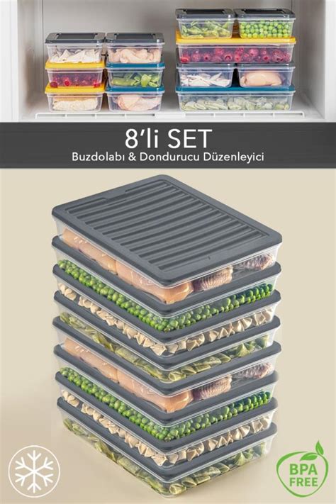 Meleni Home 8li Saklama Kabı 8x2400 Ml Antrasit