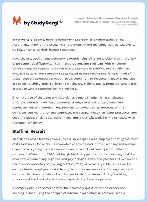 Human Resource Management Functions Analysis Free Essay Example