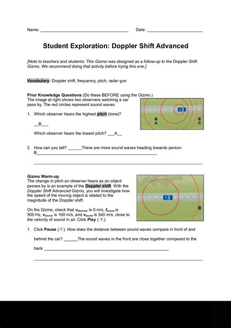Student Exploration Doppler Shift Advanced High School Edubirdie