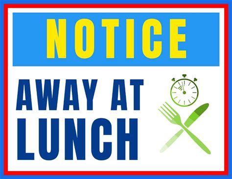 Free Printable Out To Lunch Sign Templates [pdf Word]