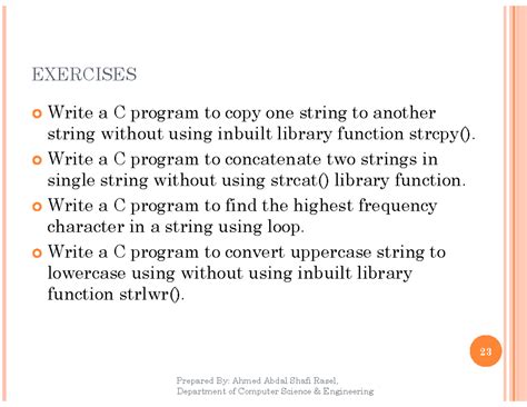 Cse Exercises String Manipulation Programs And Solutions Studocu