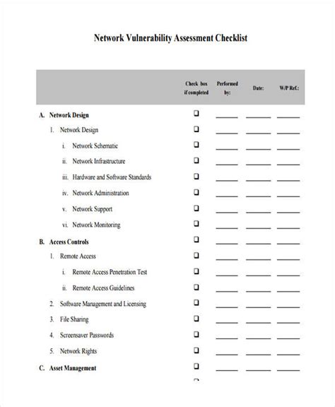 16 Assessment Checklist Templates Free Sample Example Format Download