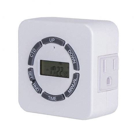 Tork Digital Indoor Plug In Timer Switch 863vu9455e Grainger