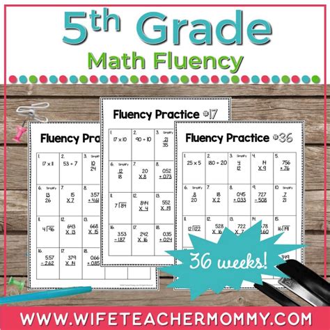 5th Grade Math Fluency Worksheets Educate And Rejuvenate