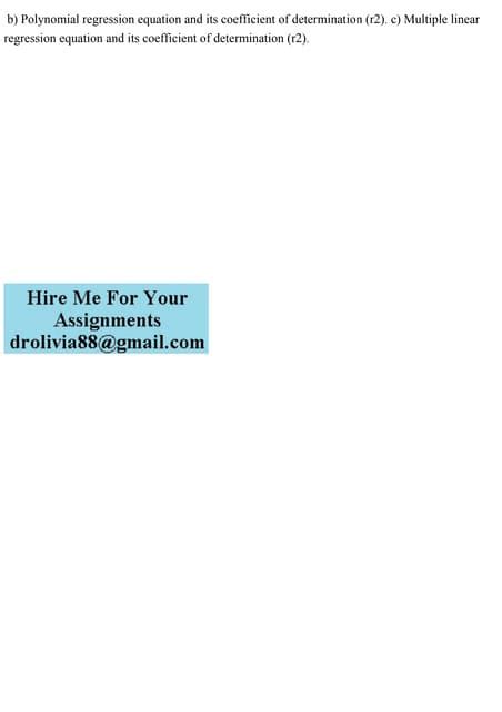 B Polynomial Regression Equation And Its Coefficient Of Determinatio