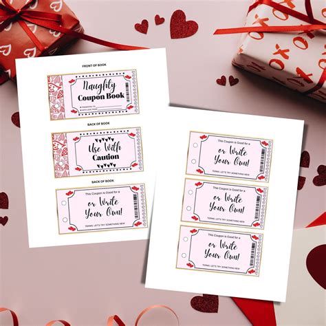 Editable Love Coupon Book Template Naughty Valentine Coupon Book