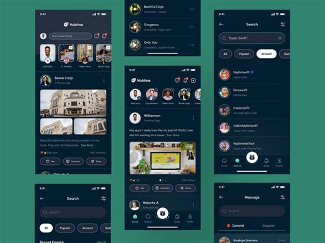Hubline Social Network App Ui Kit By Uxerflow Uiux On Dribbble