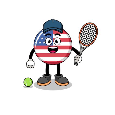 United States Flag Illustration As A Tennis Player 15283829 Vector Art