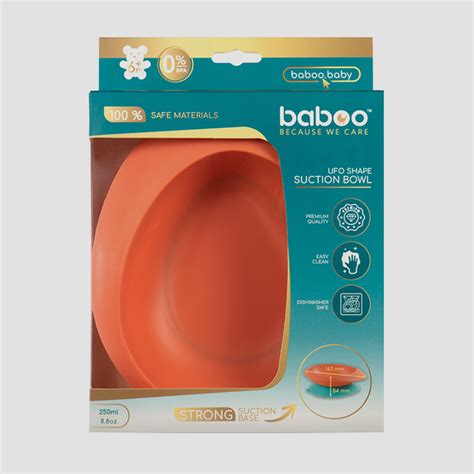 Baboo наалддаг сууртай зууван аяга улбар шар 6сар 250мл