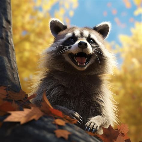 Premium Photo Happy Racoon