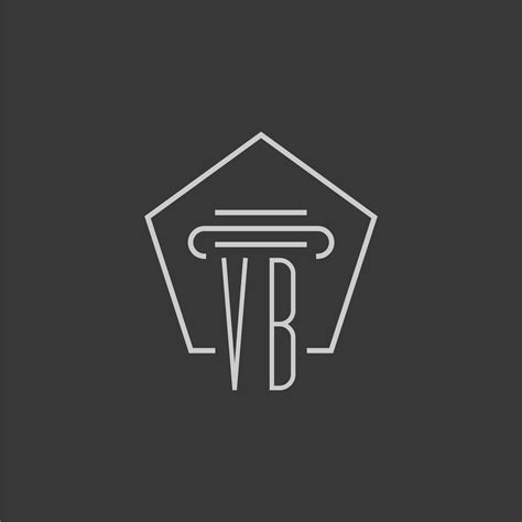 Initial Monogram Vb With Monoline Pillar Logo Design 10803886 Vector
