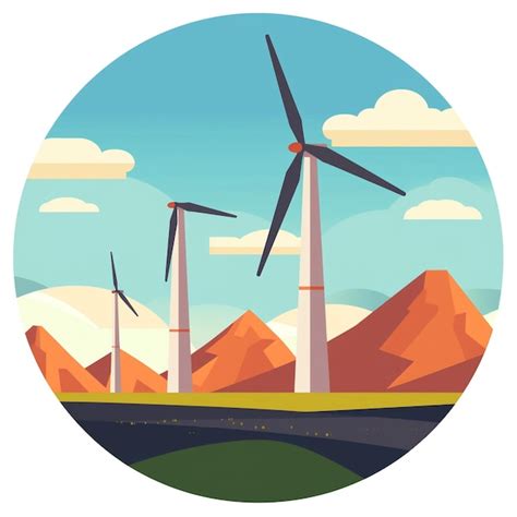 Premium Ai Image Wind Turbin Illustration
