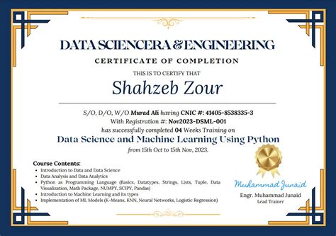 Datascience Machinelearning Python Certificationcomplete Lifelonglearner Shahzeb Murad