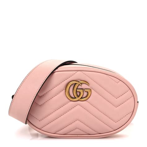 Gucci Calfskin Matelasse Gg Marmont Belt Bag 95 38 Perfect Pink 1803606