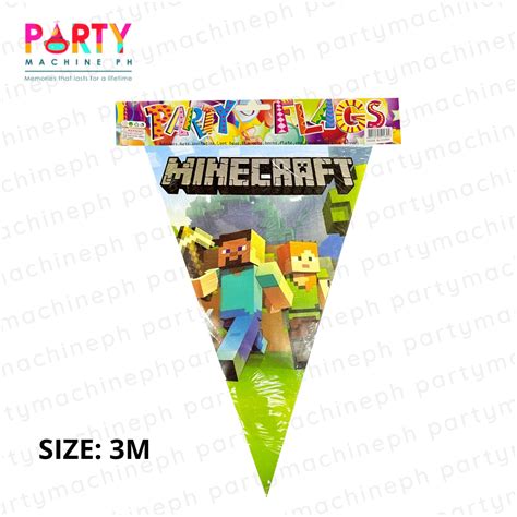 Minecraft Banderitas Minecraft Flag Banner Minecraft Party Decors Shopee Philippines
