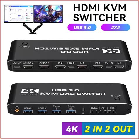 Dual Monitor K HDMI KVM Switcher X For PC Share Monitor USB Shopee Philippines
