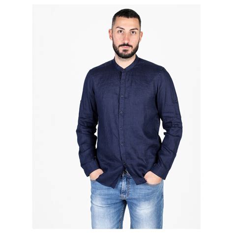 Sos Store Of Shirt Camicia In Lino Da Uomo A Maniche Lunghe Classiche
