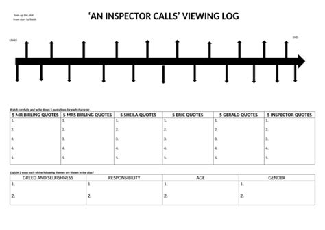 An Inspector Calls Film Viewing Grid Teaching Resources