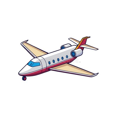 Cartoon Illustration Of A Private Jet On White Background Stock Illustration Illustration Of
