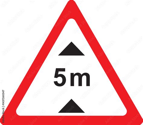 5m Height Restriction Road Warning Sign Traffic Caution Symbol Maximum Clearance Triangular