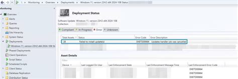 error 0x87d00664 in sccm updates handler job was cancelled
