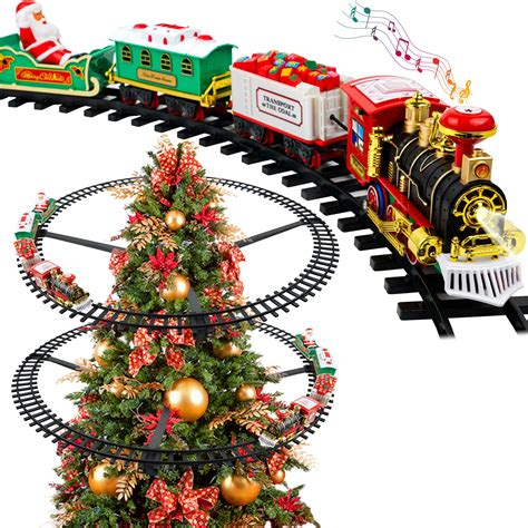 Bellochiddo Christmas Train Sets For Around The Tree Hanging Toy Train Set For