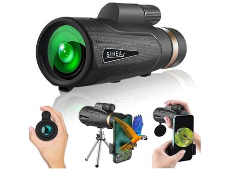 Review Sihea 12x60 Monocular Telescope With Smartphone Adapter Tripod