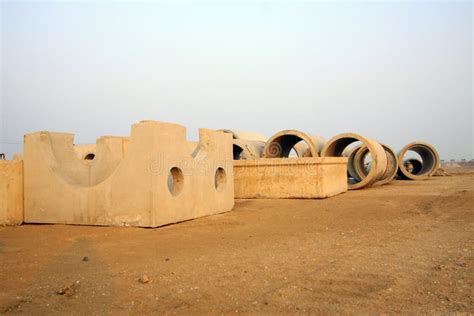 Cement Concrete Prefabricated Piping And Components Stock Image Image