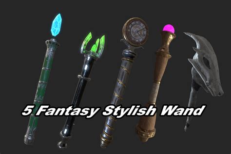 5 Fantasy Stylish Wand 3d Weapons Unity Asset Store