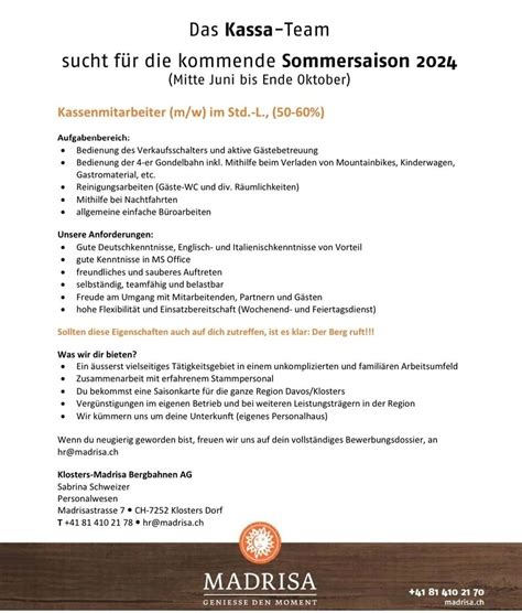 No Uf Dr Suachi Nach Ema Job Di Kommend Summersaison Miar Suachend No