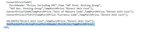 event request in codeunit 7010 purch price calc mgt in
