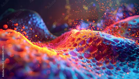 Fluorescence Microscopy Image Capturing Distribution Of Specific Type Of Membrane Receptor On