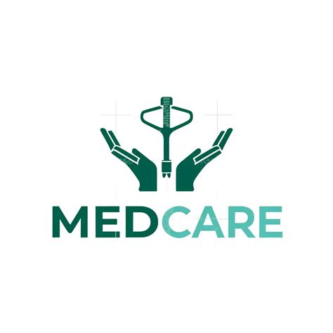 Logo Design For Med Care Healing Hands With Medical Equipment On Clear