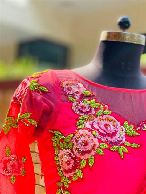 Carrot Pink Teej Saree Lakhina Couture