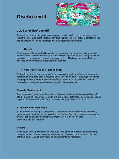 Definición Y Tipos De Diseño Textil Pdf