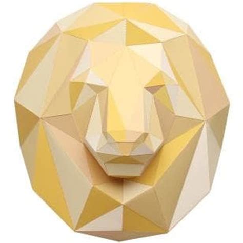 Jual Diy Papercraft Dekorasi Dinding Kepala Singa Emas Shopee Indonesia