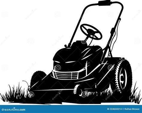 Lawn Mower Silhouette Vector Illustration Stock Vector Illustration