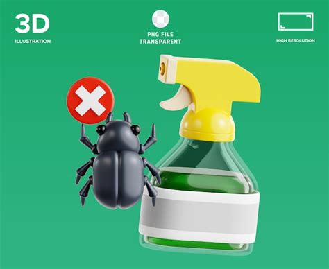 Psd Bug Spray 3d Illustration Premium Psd